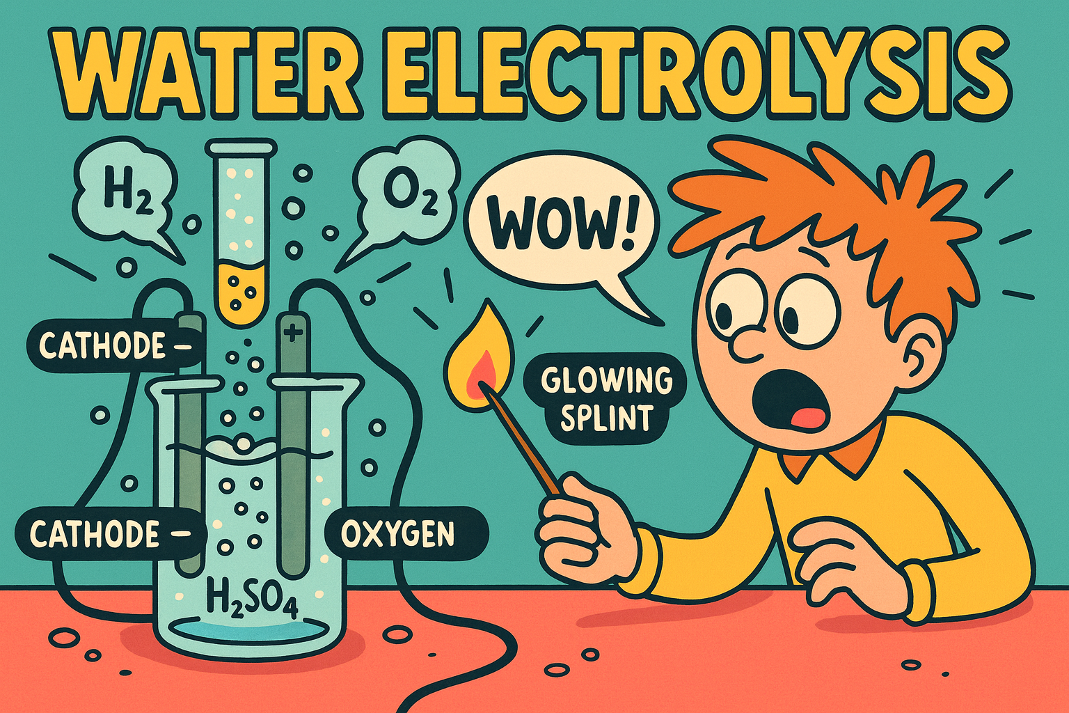 Water Electrolysis Experiment: Cathode/Anode Reactions